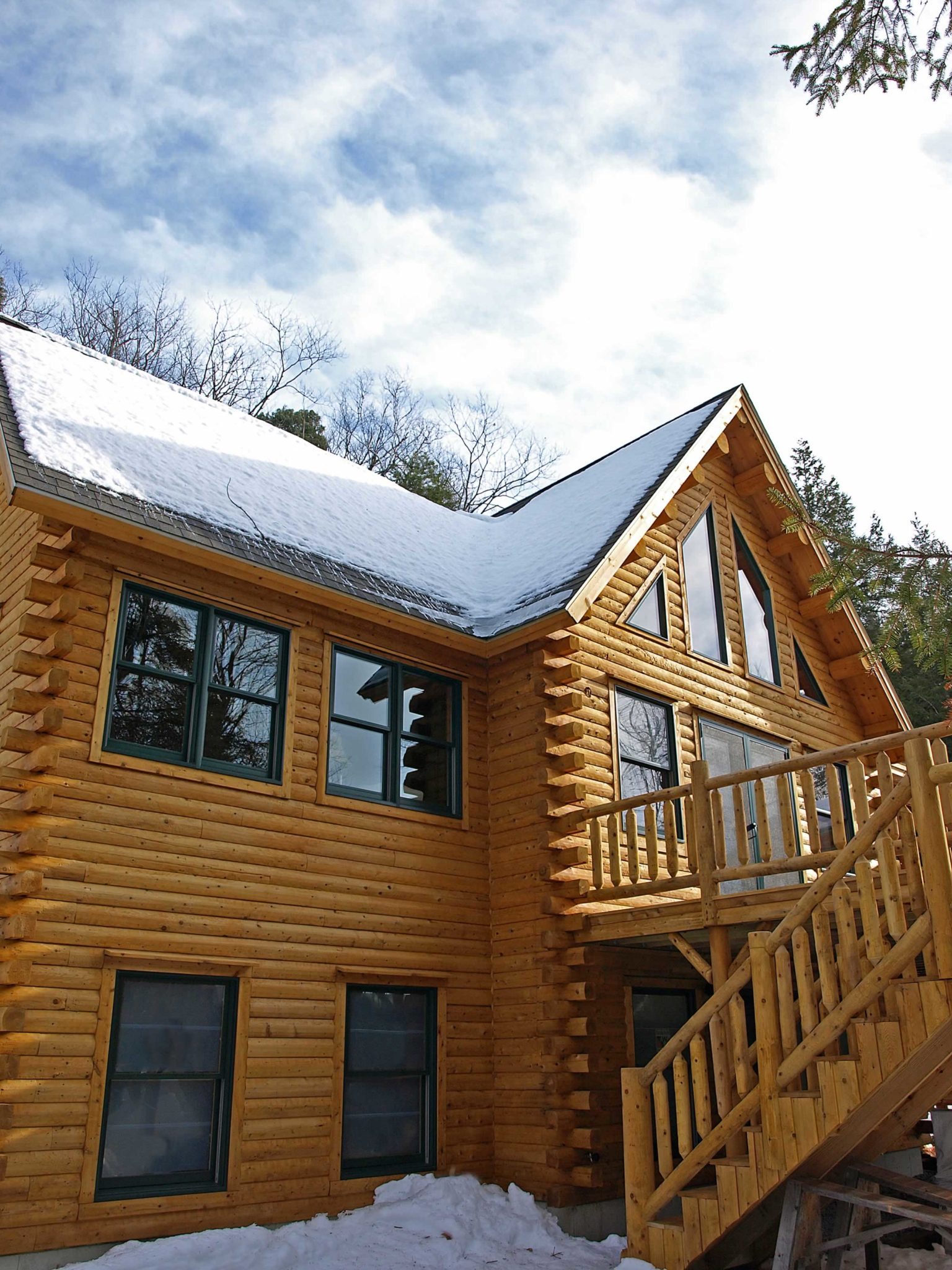 Designing Your Log Home for Snow - Katahdin Cedar Log Homes
