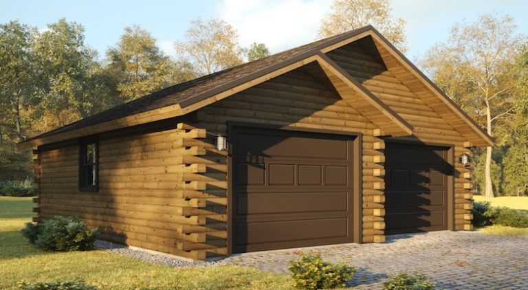 Cedar Log Garage Kits - Katahdin Cedar Log Homes