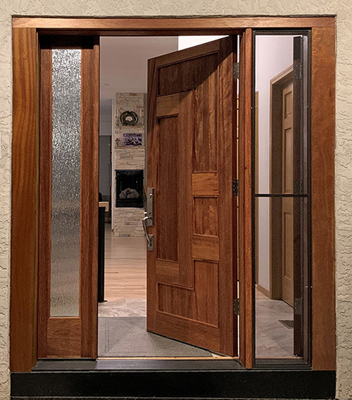 Spotlight on Front Door Sidelights - Katahdin Cedar Log Homes