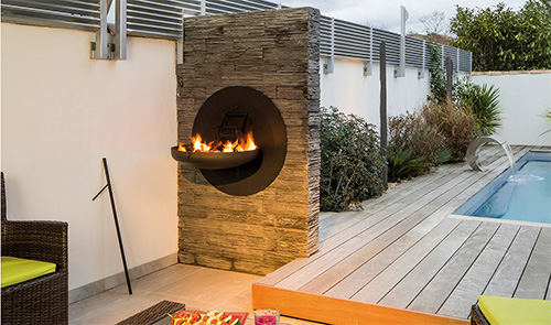 Space-saving Sigmafocus Grill Folds Away - Katahdin Cedar Log Homes